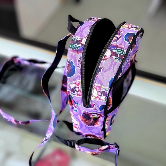 Hand Crafted | Bags | Demon Slayer Anime Chibi Purple Mini Backpack ...